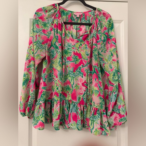 Lilly Pulitzer | Tops | Lilly Pulitzer Sheer Flowy Top | Poshmark